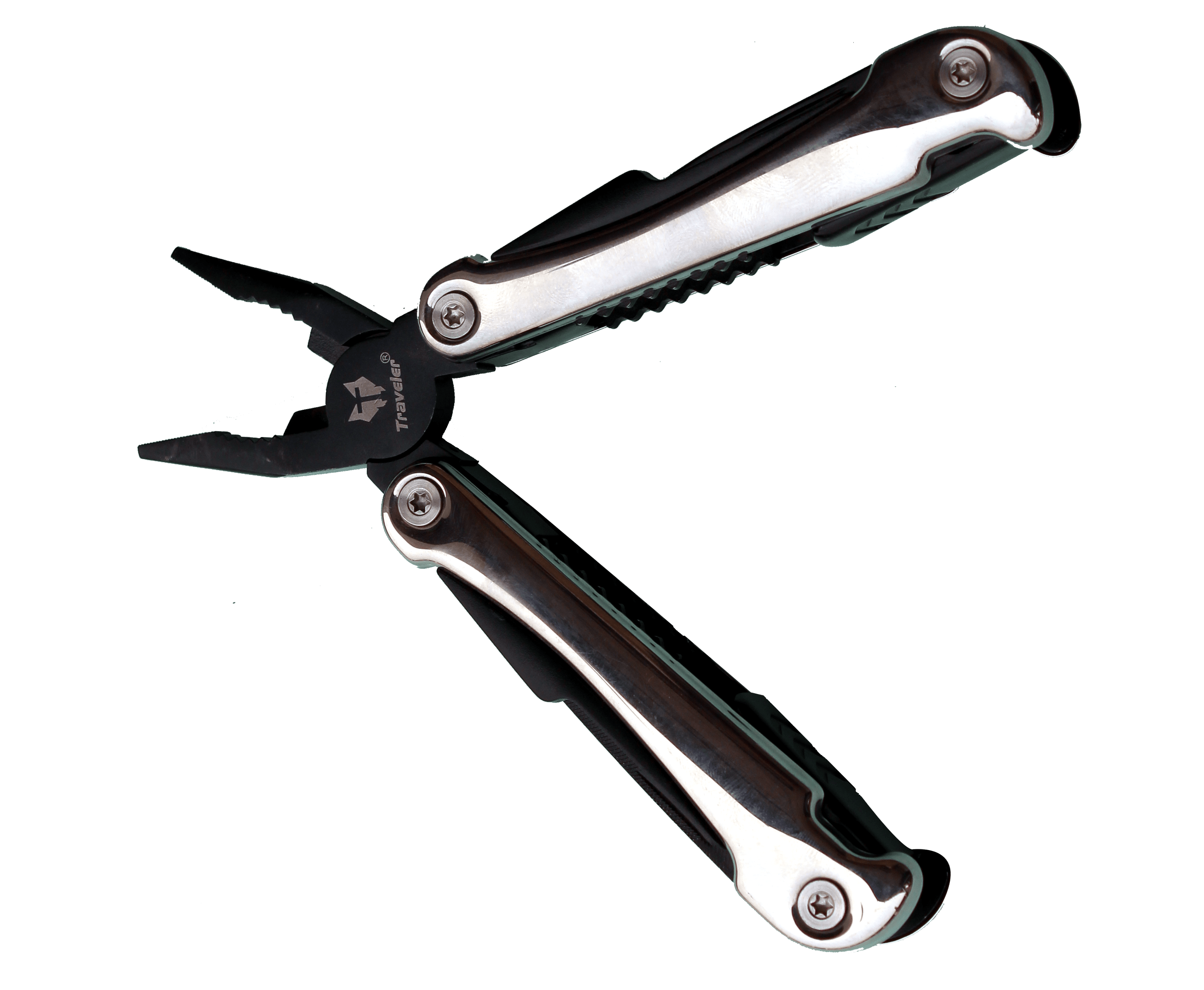 Traveler Multi-Tool Pliers Silver Black - Survival Gear Traveler Multi-Tool Pliers Silver Black - Survival Gear